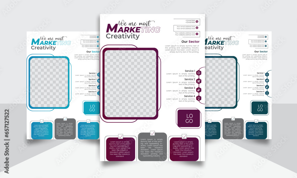 Flyer layout with modern design. Unique flyer. Clean advertising design ...