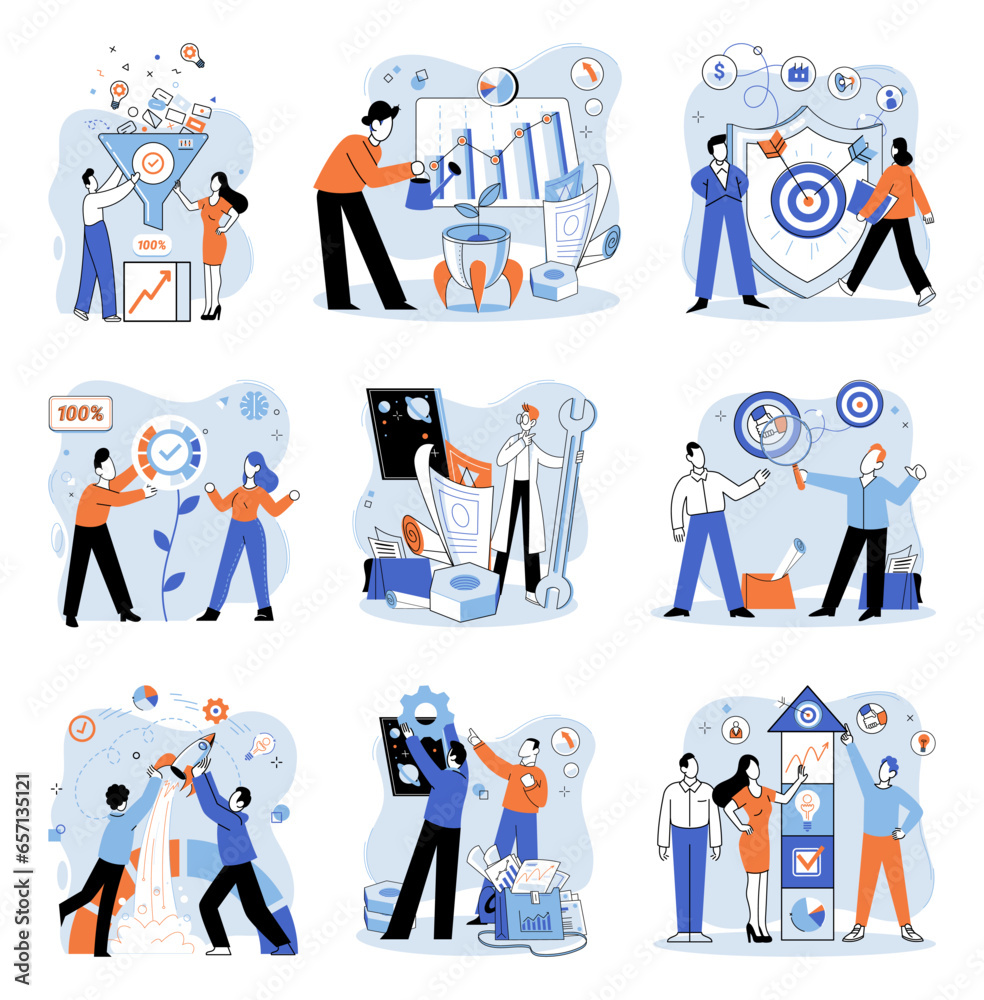 Successful project launch. Vector illustration. A project launch ...