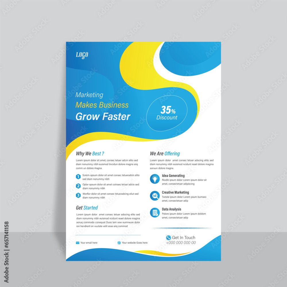 Fototapeta mapa świata dla dzieci Premium looking Flyer template design ...