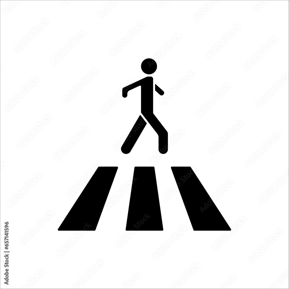 zebra cross icon, Street crossing symbol vector sign isolated on white ...