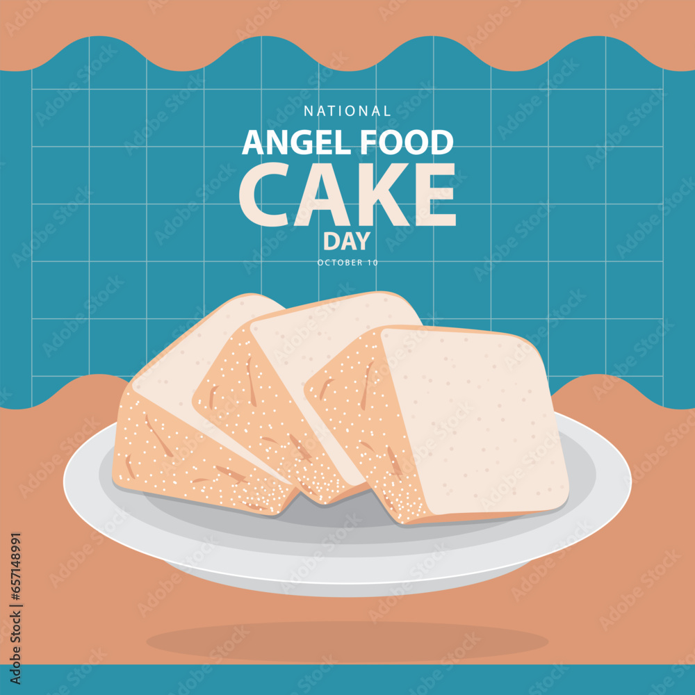 National Angel Food Cake Day on october 10, With three slice angel food ...
