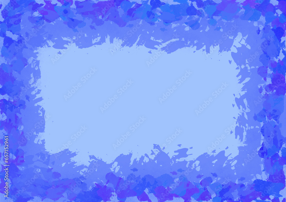 Künstlerisch gestalteter Bilder Rahmen in verschiedenen Blautönen mit ...