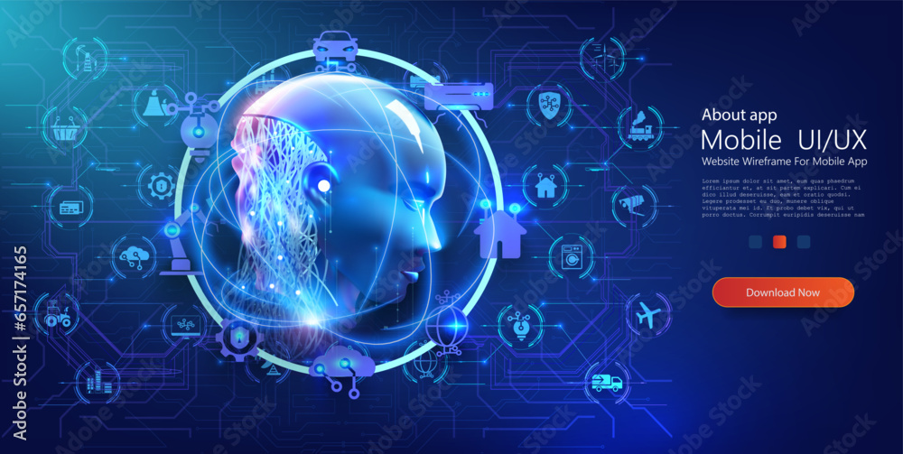 Artificial intelligence in humanoid head with neural network thinks ...