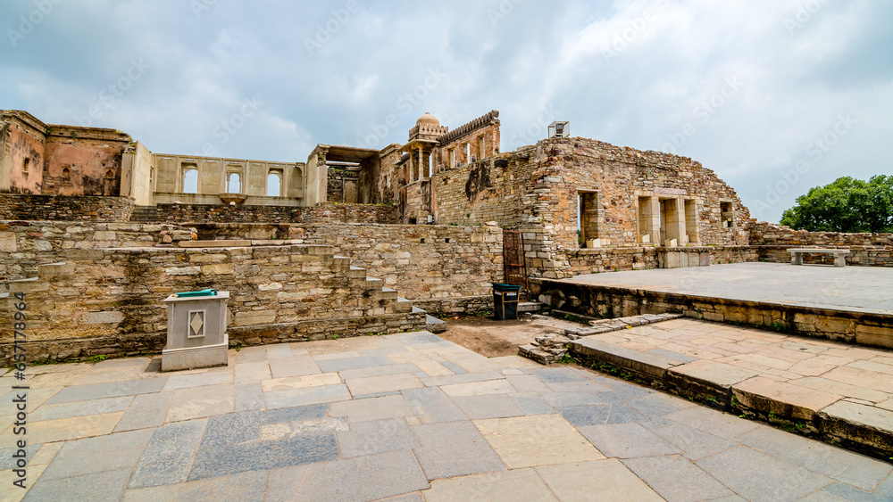 Ruins of The Chittorgarh fort, Rajasthan also known as Chittod Fort, is ...