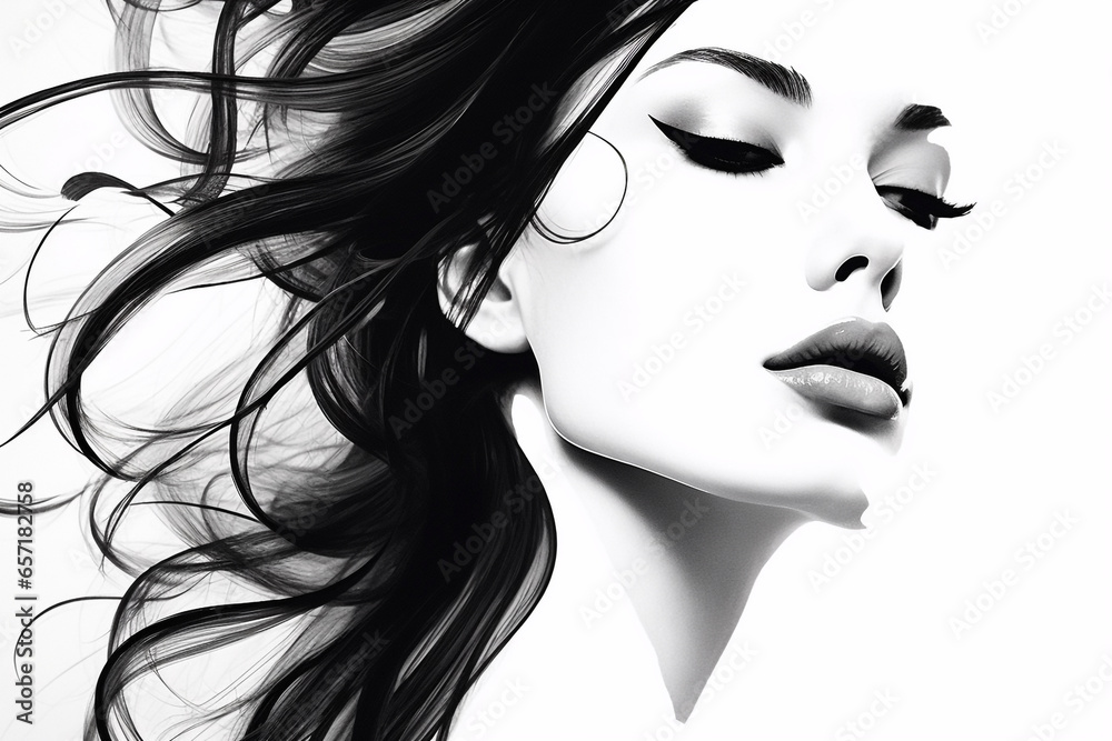 Beauty, fashion, make-up and art concept. Beautiful woman portrait ...