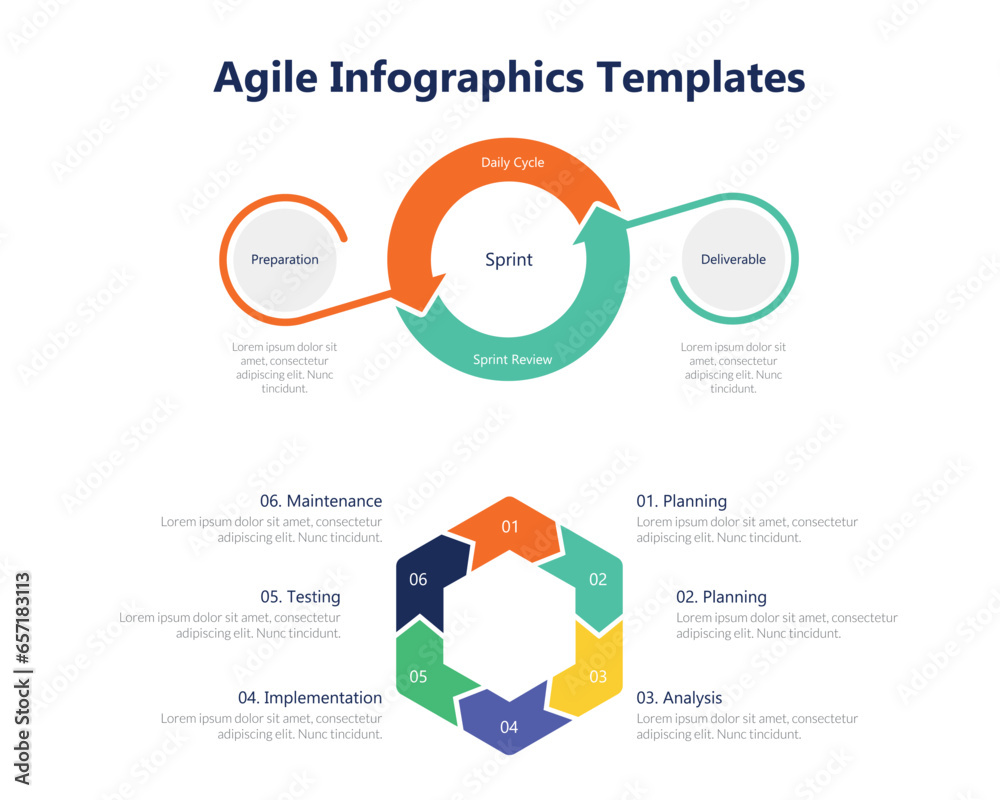 Agile Diagram Infographics Template Agile project management diagram ...