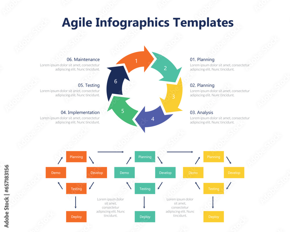 Agile Diagram Infographics Template Agile project management diagram ...