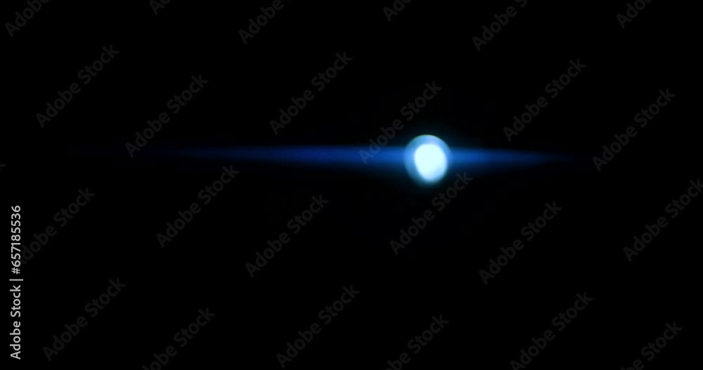 Anamorphic lens flare. Bokeh Light Leak overlay on black background ...