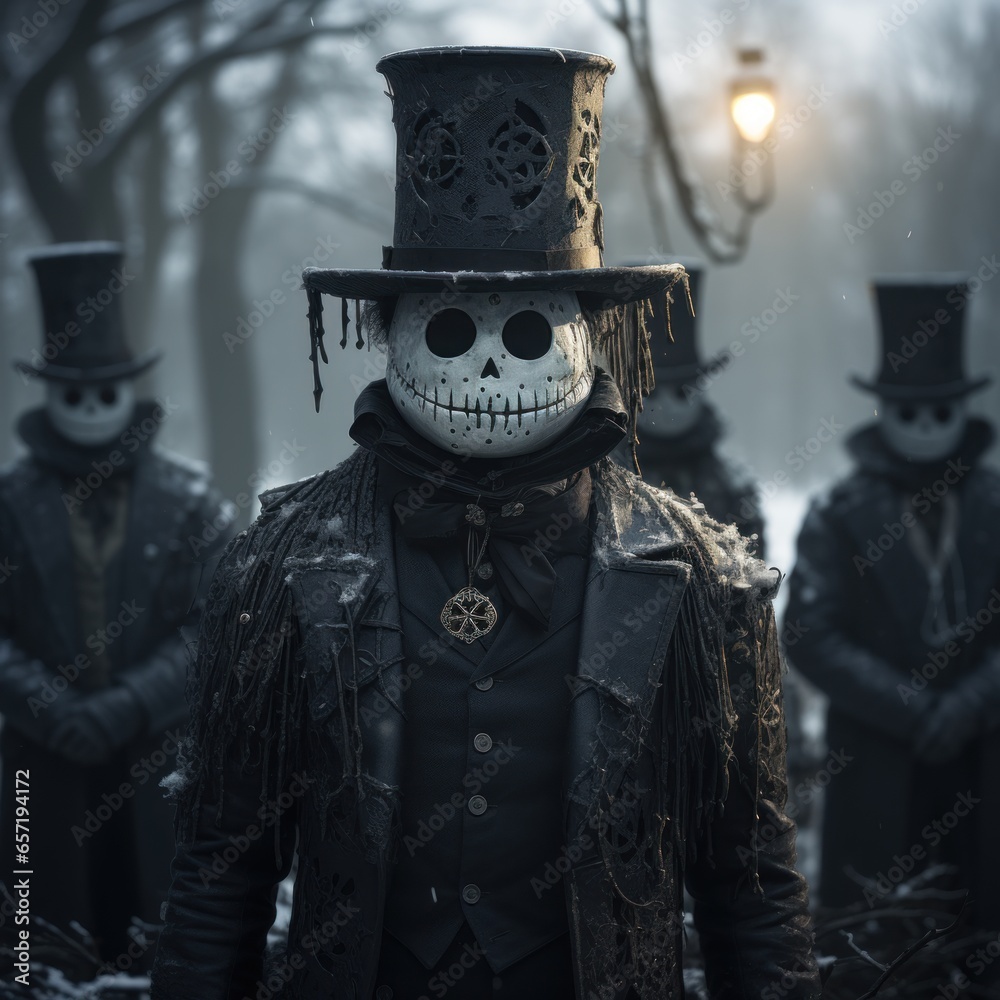 Snowmen with horror faces and mystical facial features are good for ...