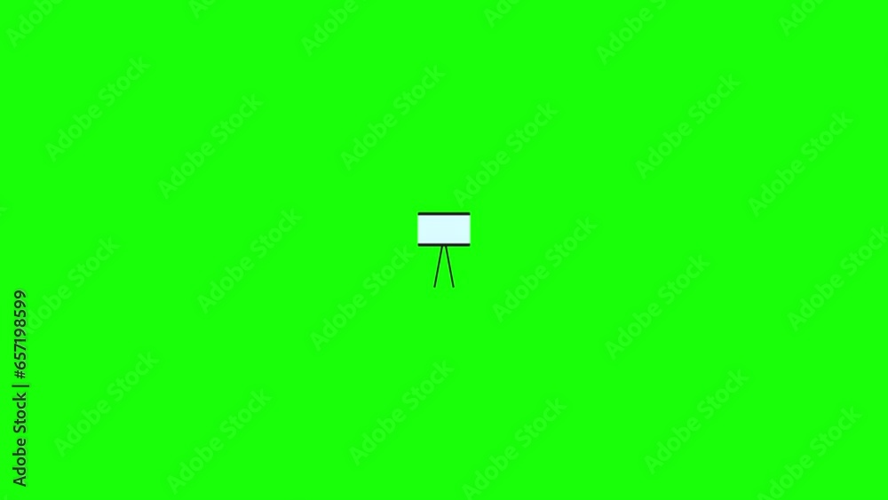 white presentation screen animation. board animation for description on ...