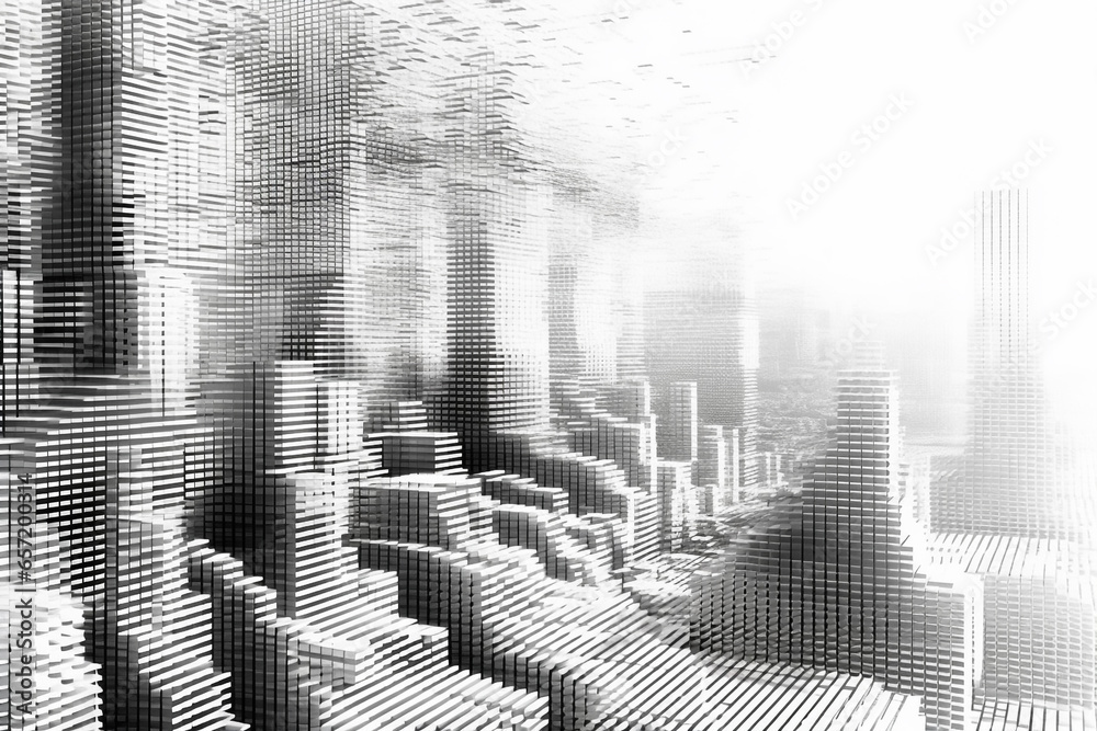 Distorted scan lines in motion blur and glitch effect style black and ...