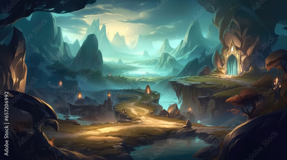 Dynamic Game Background Setting for Immersive Gaming Experiences Stock ...