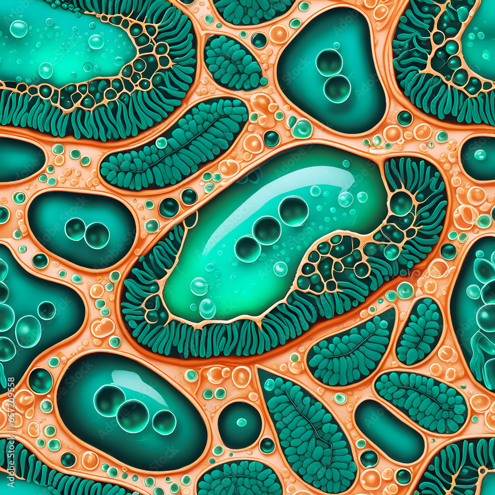 Emerald green bacteria appearing under an electron microscope ...