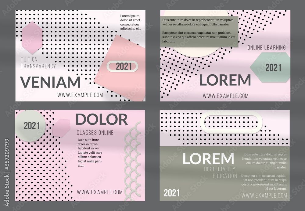 Flyer Layout with Paper Cut Simple Layered Geometric Shapes Stock ...