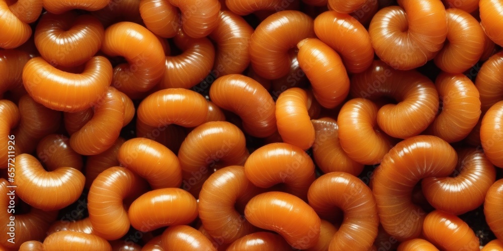 Seamless texture pattern and background of pile of worms. Insectophobia ...