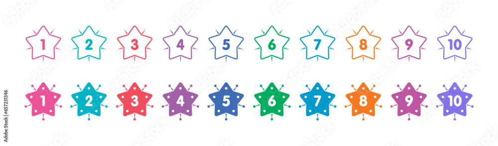 1-10 number buttons for education, business, university, web, internet ...