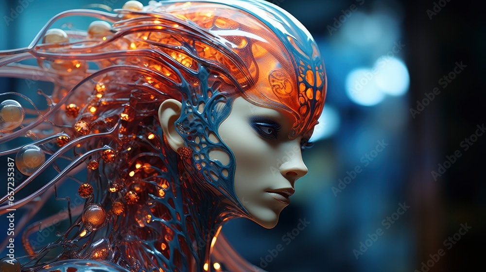Aliencreature in humanoid shape with opalescent skin, Background Images ...