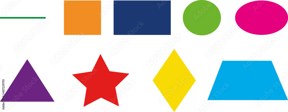 Color basic geometric figures. Basic geometric figures in deifferent ...