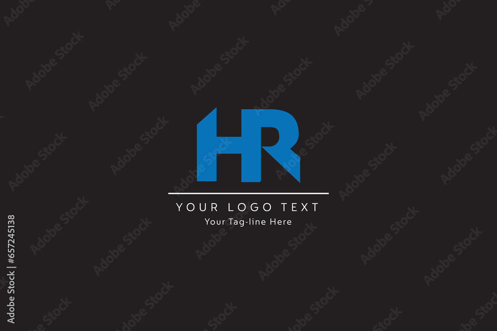 HR initials monogram letter text alphabet logo design Stock Vector ...