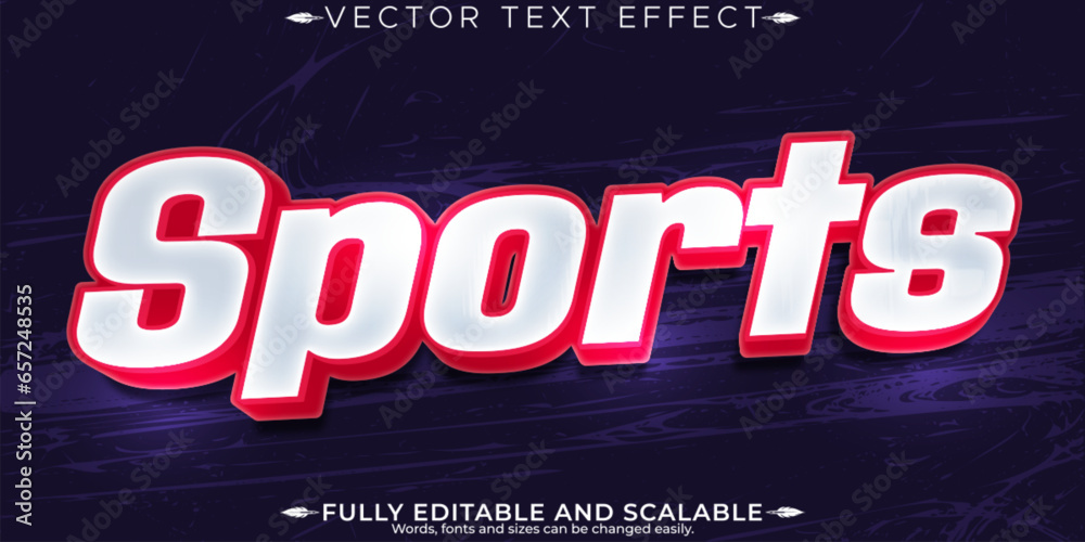 Sport text effect, editable athletics and physical activity ...