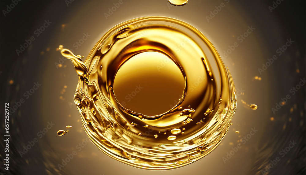 oil in a splash, concentric wave. Lubrication system. Stock Photo ...