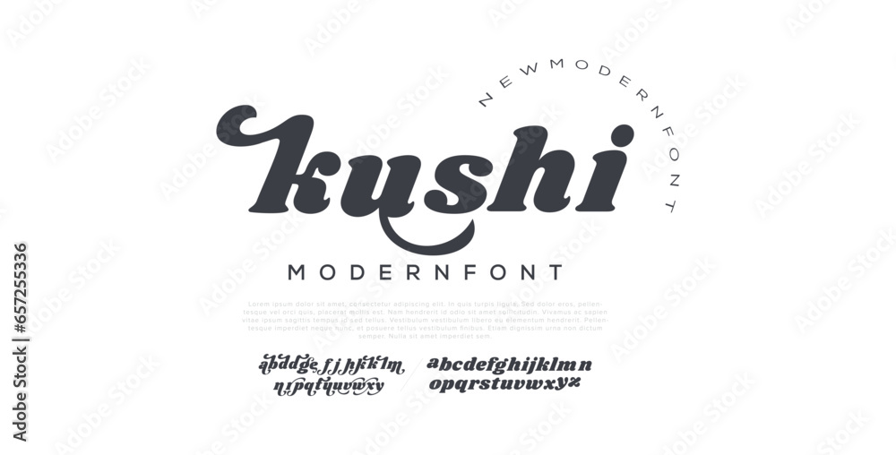 Kushi , a modern alphabet lowercase font. minimalist typography vector ...