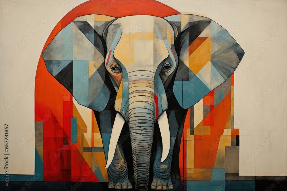 Explore modern abstract art with a creative geometric design. An ...
