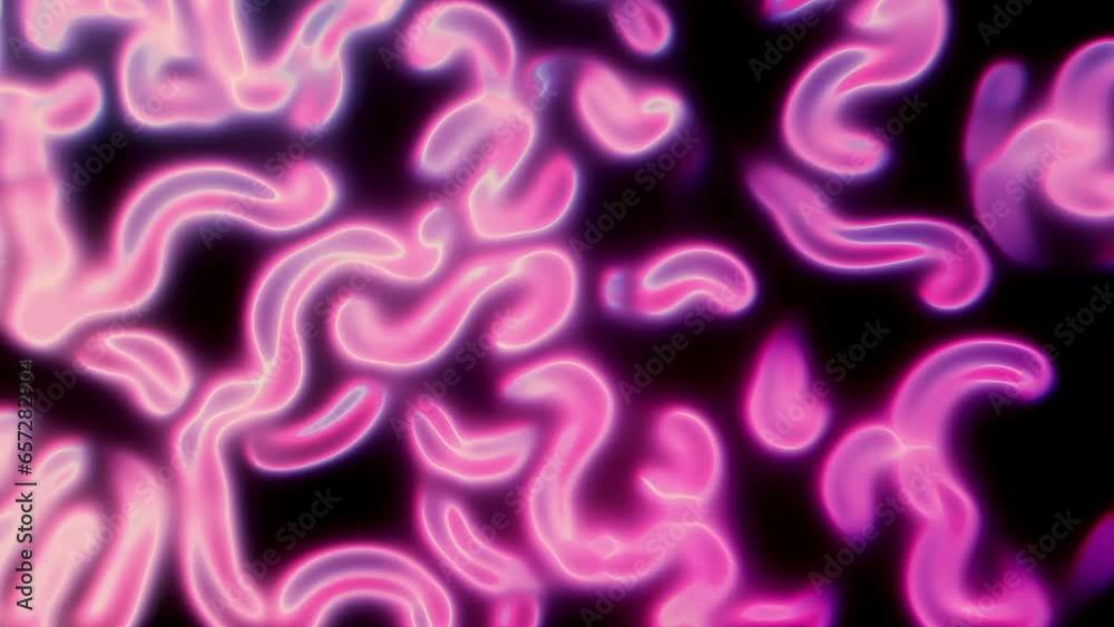 Thick glowing pink squiggles and curves slowly melting into each other ...