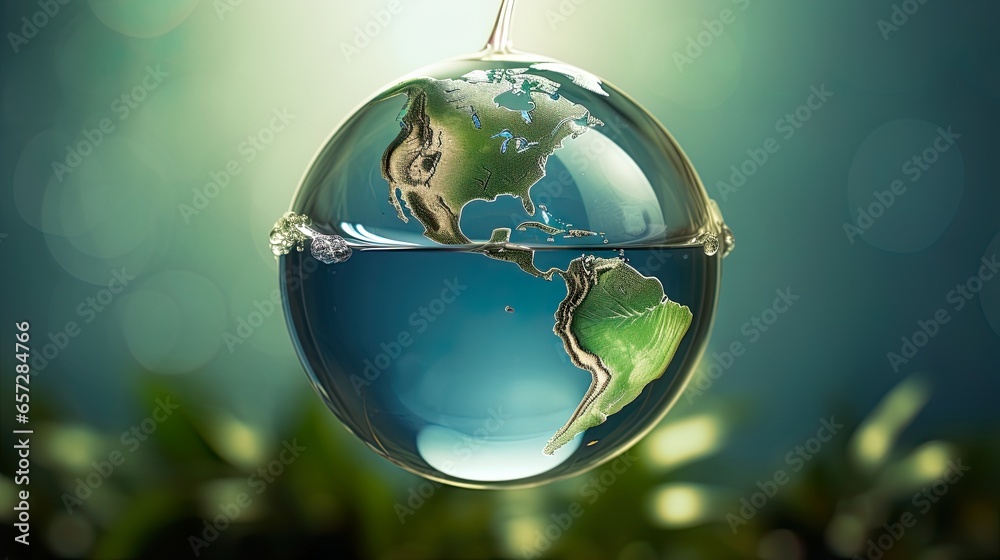 Limited water supply. Global water concerns. Earth encapsulated within ...