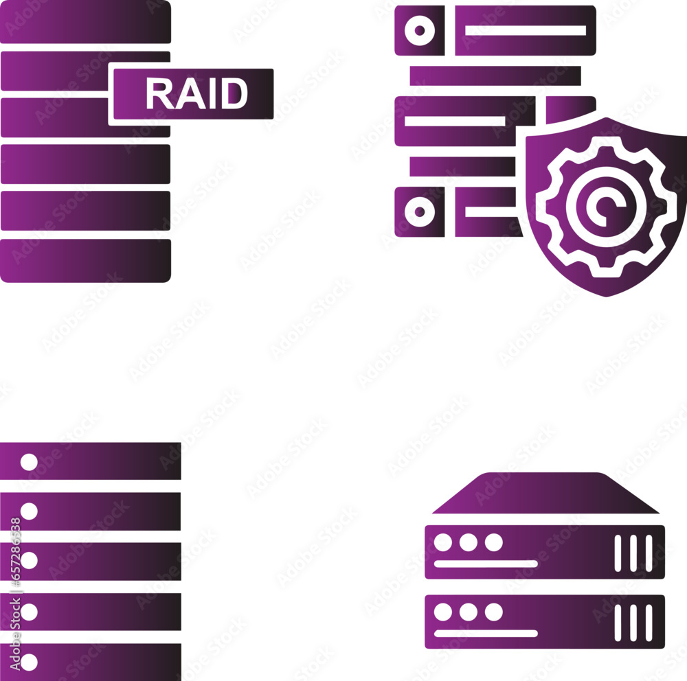 Vecteur Stock RAID icons -Likely refers to graphical representations ...