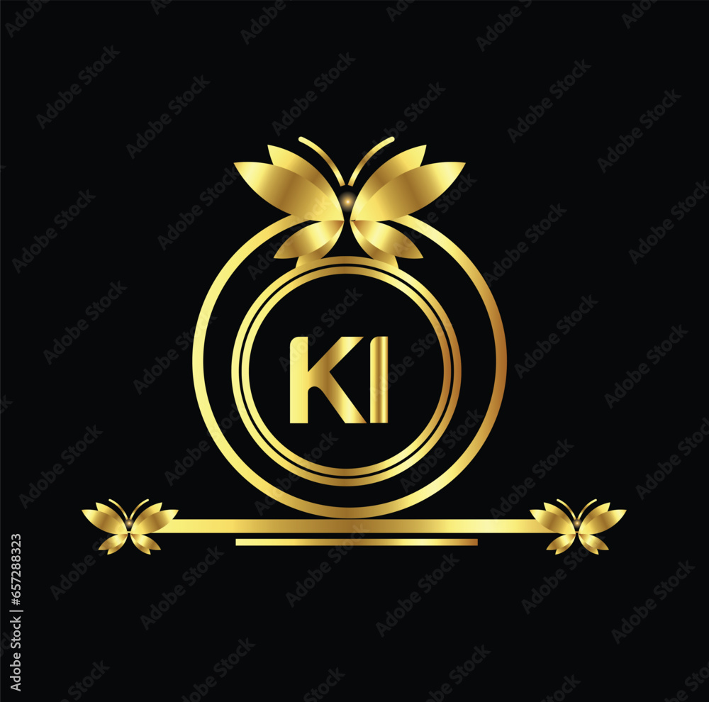 KI logo, KI icon, KI letter, KI vector, technology, business, art ...