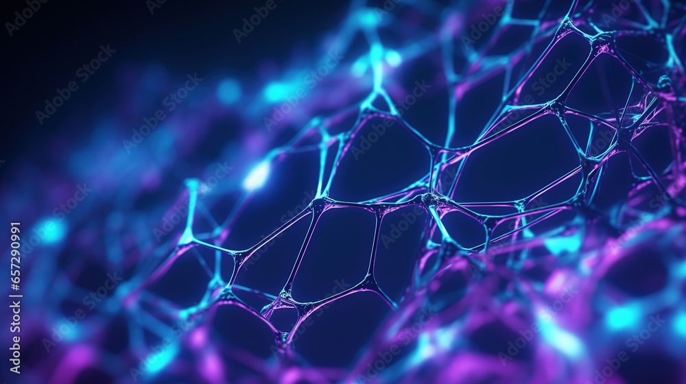 Molecular Lattice Or Nanotechnological Structure Futuristic Technology Style Low Poly Element