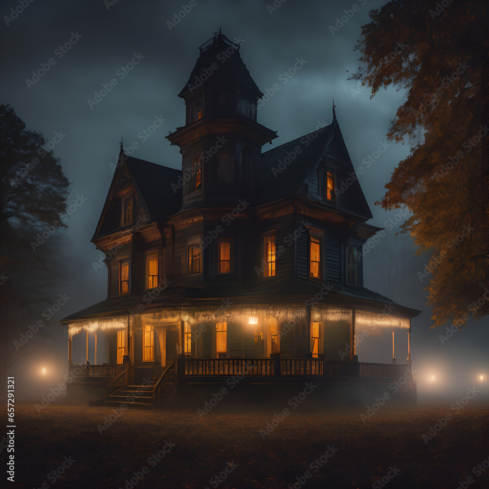 Step into a haunted house of horrors in this stock image. Perfect for ...