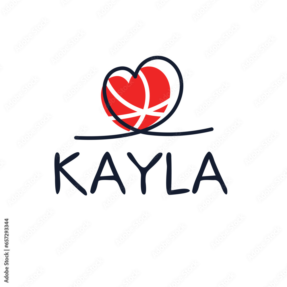 (Kayla) Calligraphy name, Vector illustration. Stock Vector | Adobe Stock