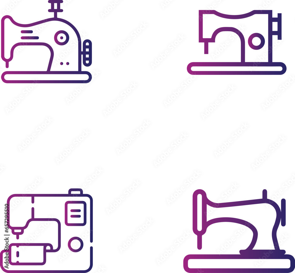 Sewing Icons - Illustrate a sewing needle with a threaded end ...