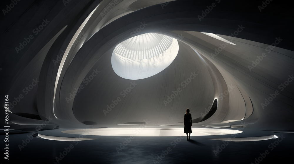 The magnificent buildings on the alien planet. Futuristic art for space ...