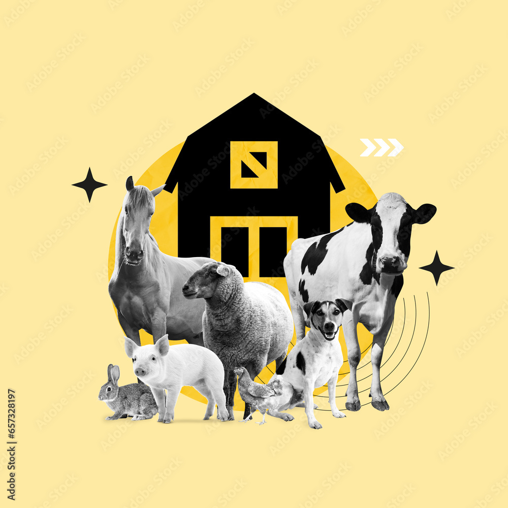 farm, farm animals, farm horse, farm cow, sheep, pig, dog, chicken ...