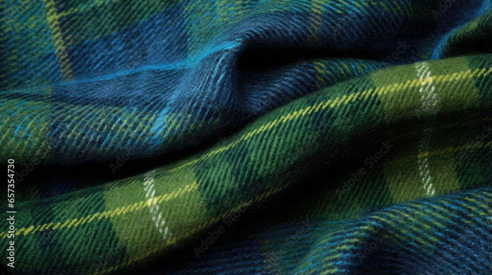 Texture of tweed fabric with a soft, nubby surface in shades of green ...