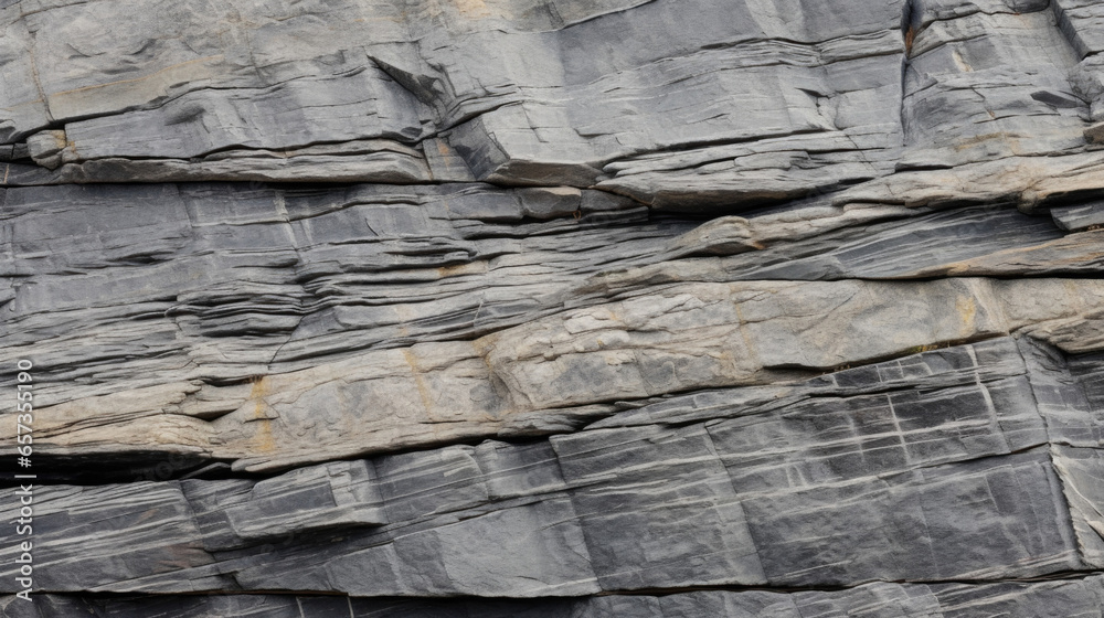 Texture of gray Schist with thick and jagged layers that give the rock ...