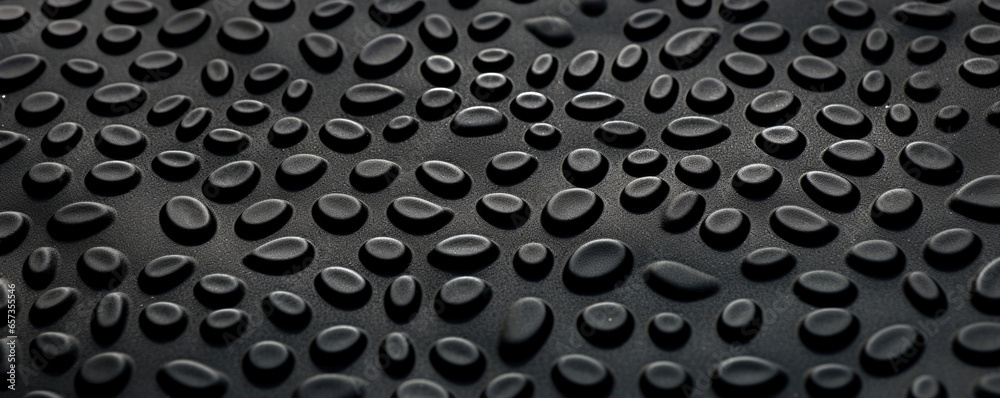 Texture of a rubber mat with a pitted surface, showing small and ...