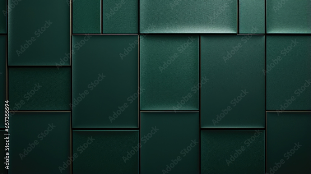 Texture of matte finish fireclay tiles in a deep, dark green color ...