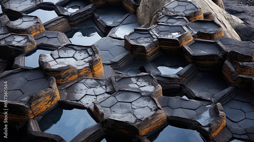 natural wonders with hexagonal shapes, such as basalt columns or ...