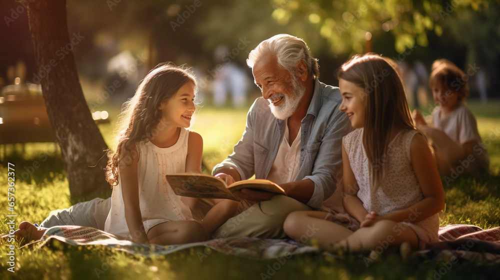 Generational Connection. Grandparents share a heartwarming bond with ...
