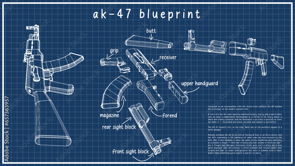 Rifle blueprint poster template Stock Vector | Adobe Stock