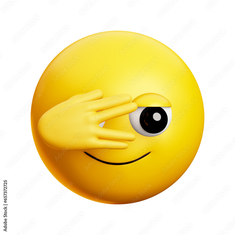 Peeking eye face emoji, 3d style emoticon Stock Illustration | Adobe Stock