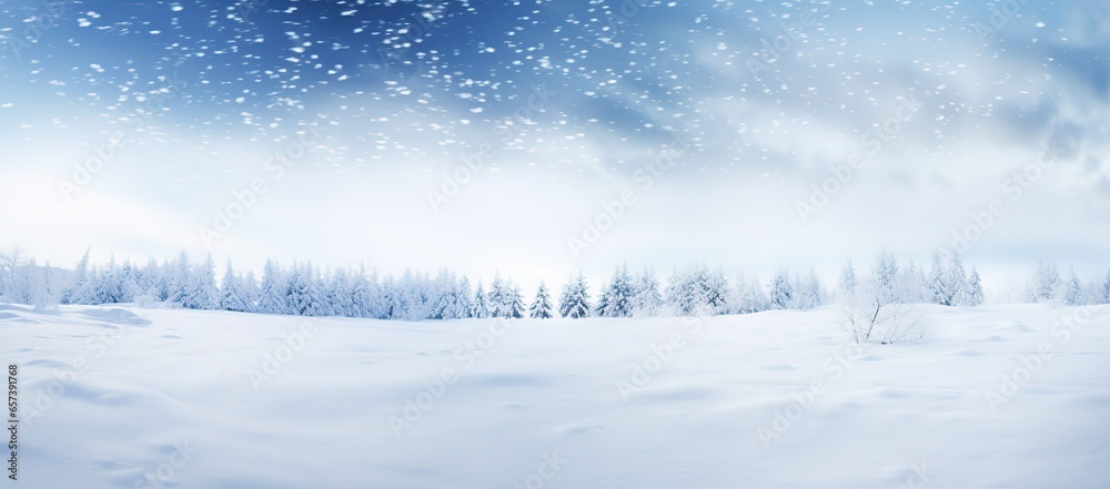Delightful ultrawide visual capturing the elegance of light snowfall ...