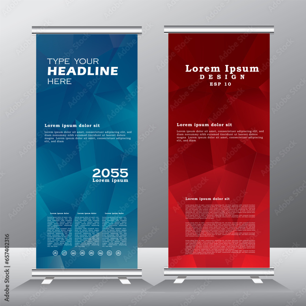 Abstract roll up banner template for your company, welcome vertical ...