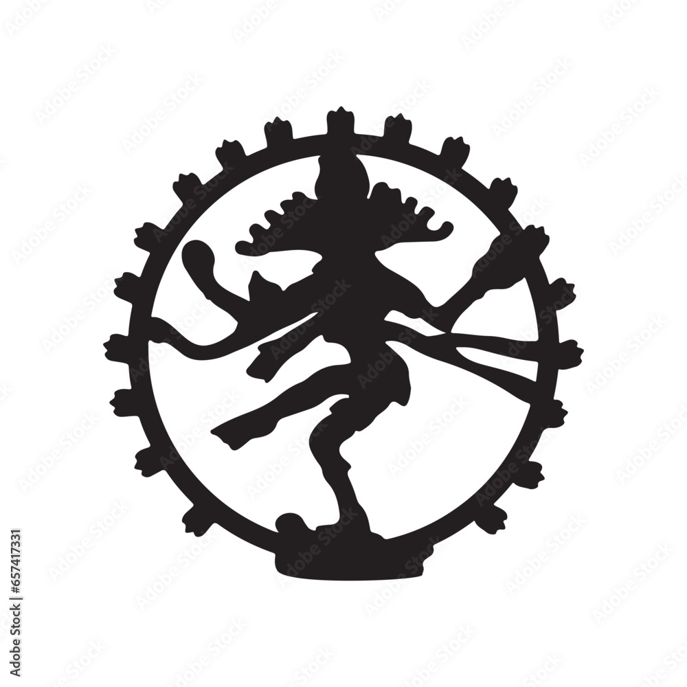 Nataraja Bharatanatyam Vector Design on White Background Stock Vector ...