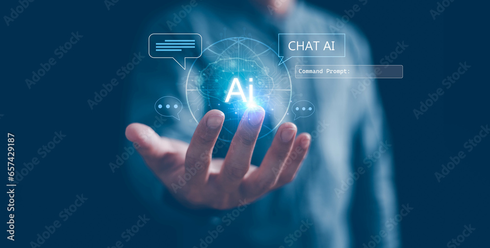 Ai, artificial integration technology concept. Chat with AI robot ...