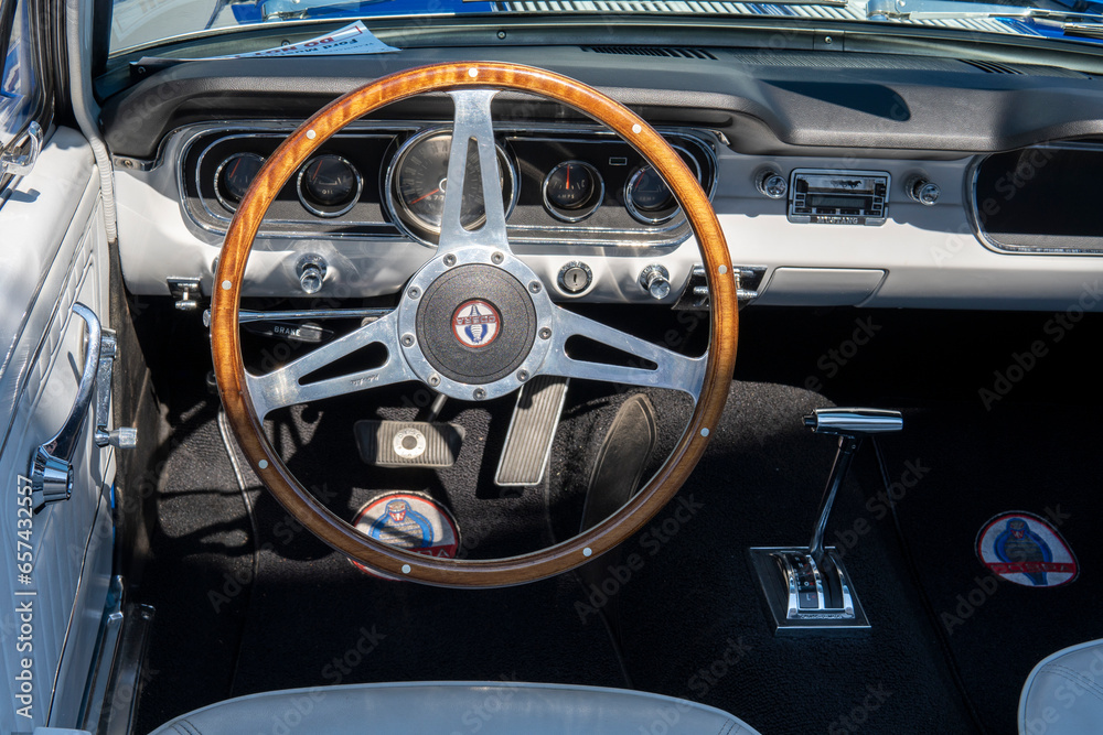 Snohomish, WA, USA - 25 September 2022. Interior of Ford Mustang ...